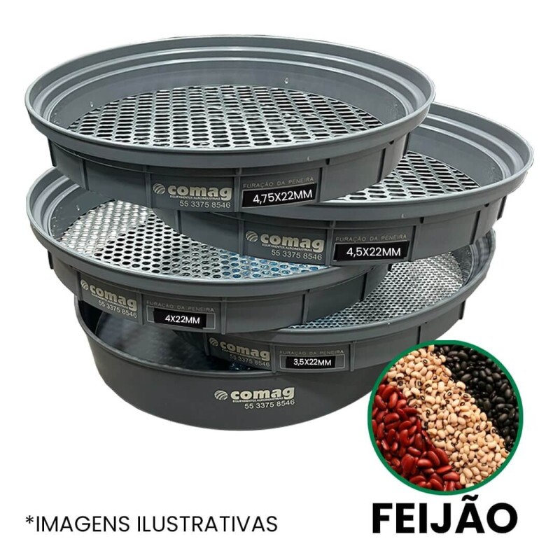 Jogo de Peneiras Circulares para Trigo/Arroz | Comag